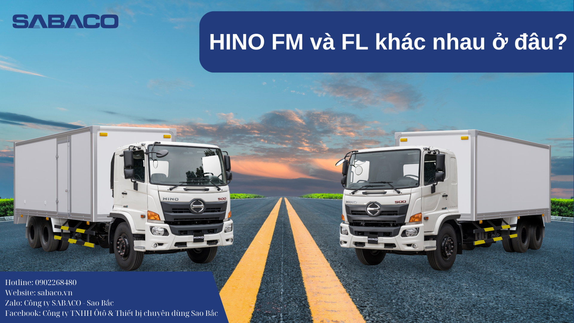 SABACO Phân biệt 2 Dòng Xe Hino FM và FL